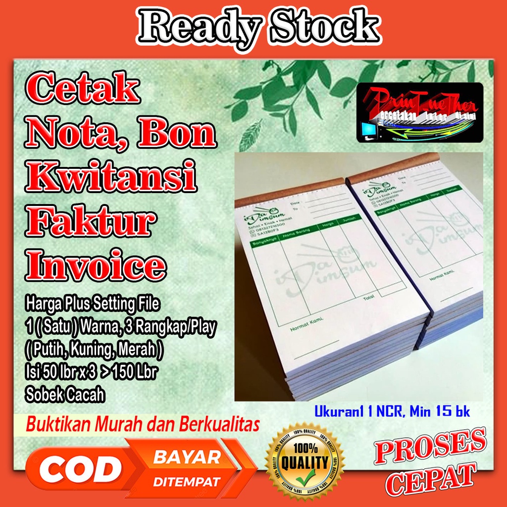 Jual Cetak Nota, Bon, Kwitansi, Faktur, Invoice Cetak + Setting File ...