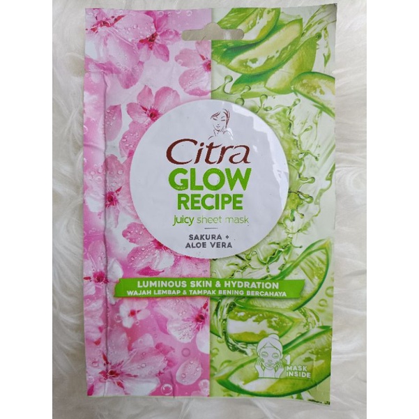 Jual Citra Glow Recipe Juicy Sheet Mask Sakura + Aloe Vera 25 gr ...