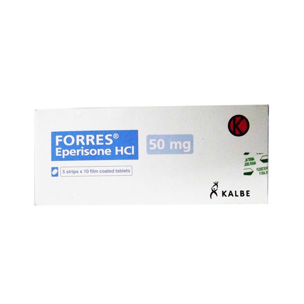 Jual FORRES 50MG 1 STRIP ISI 10 TABLET / EPERISONE HCL / OTOT / SENDI ...