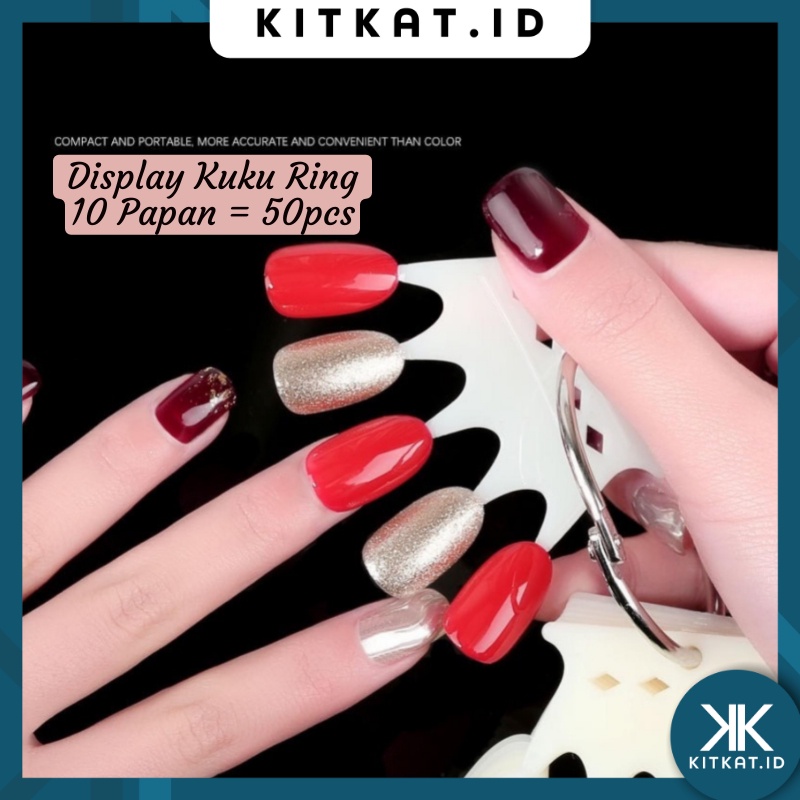 Jual KKT 50pcs Display Kuku Oval Nail Art Warna Kutek Nail Art Ring ...