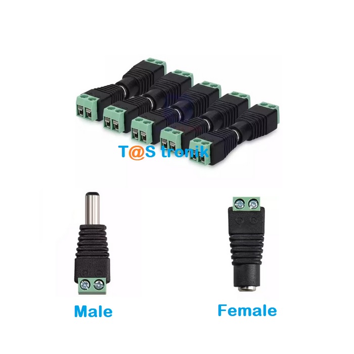 Jual Konektor Power Plug DC Female Male cctv | Shopee Indonesia