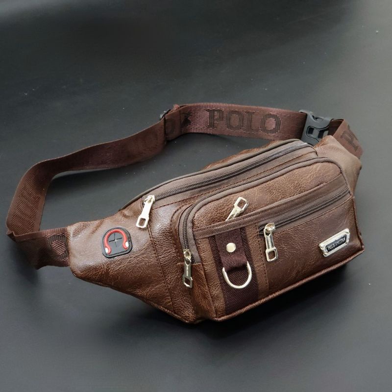 Jual Tas Pria Waistbag Tas Selempang Pinggang Bahan Kulit PU Leater ...