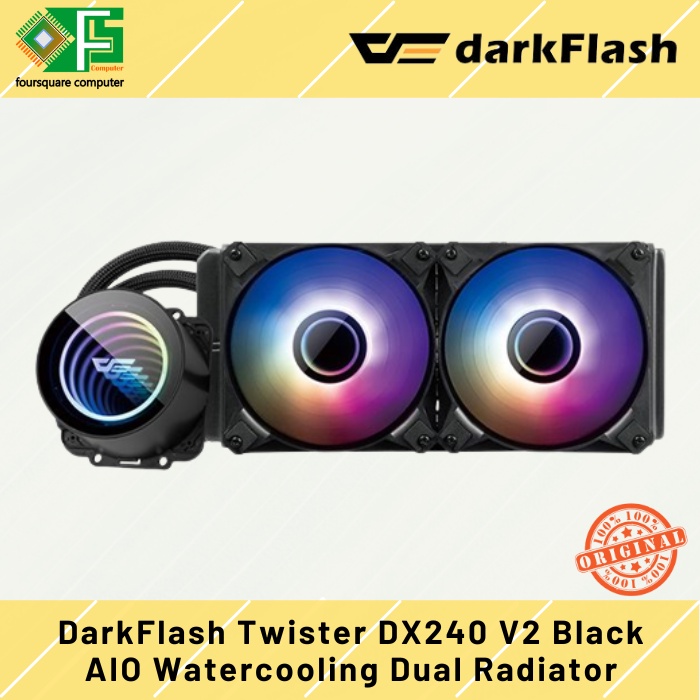 Jual Darkflash Twister DX240 V2 Black AIO Water Cooling | Liquid Cooler 240 | Shopee Indonesia