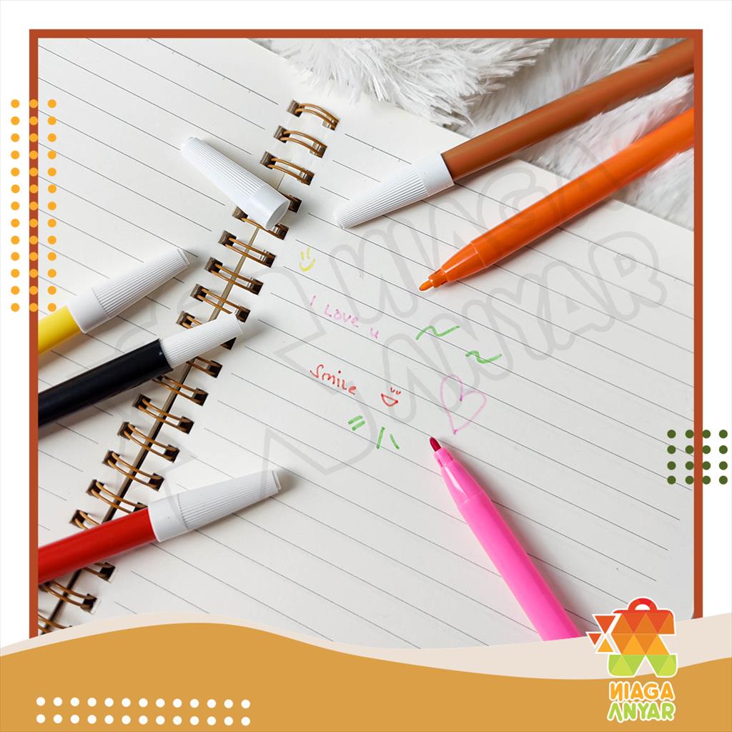 Jual NA Spidol Warna 12 Pcs / Spidol Set isi 12 Warna / Alat Mewarnai ...