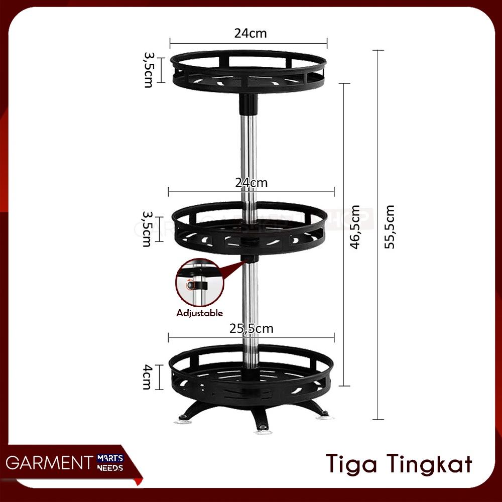 Jual Rak Bumbu Putar Wadah Penyimpanan Berputar 360 Derajat Stainless ...