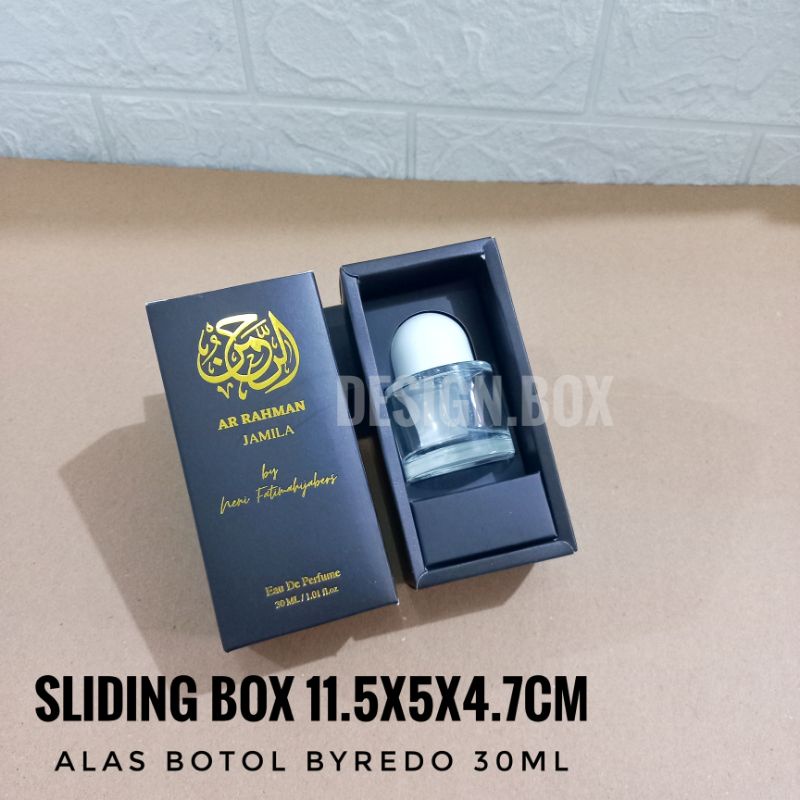 Jual BOX PARFUM SLIDING HITAM CETAK HOTPRINT 11.5X5X4.7CM | SLIDING BOX ...