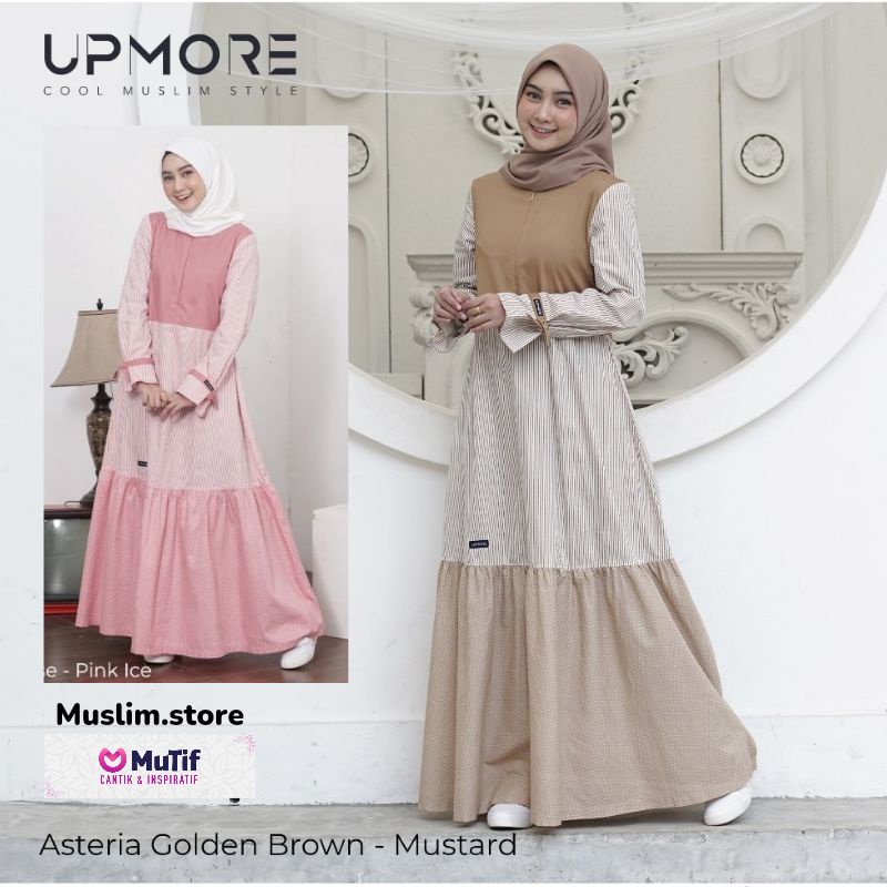 Jual Baju Gamis Wanita MUTIF Muslim UPMORE ASTERIA | Shopee Indonesia