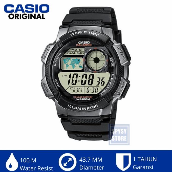 Jual Casio Ae-1000w-1avdf Ae1000w Jam Tangan Digital Illuminator Ae1000 | Shopee Indonesia