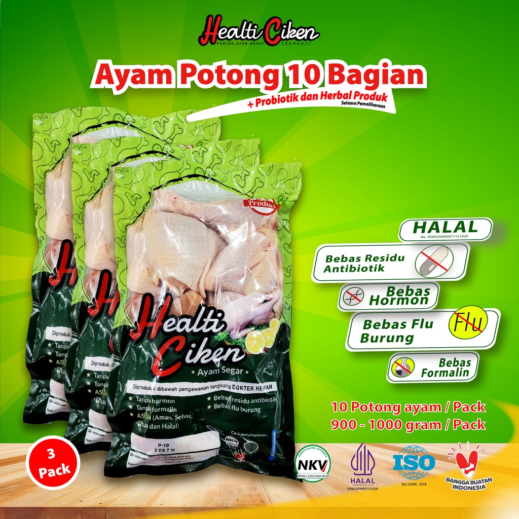 Jual HEALTI CIKEN Ayam Potong 10 Bagian | Ayam + Probiotik & Herbal ...
