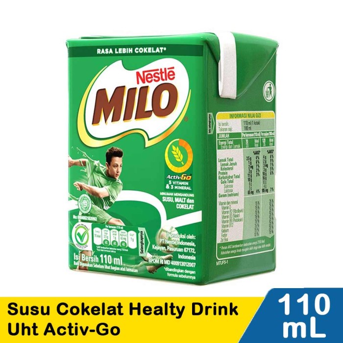 Jual MILO ACTIV GO UHT Susu Coklat 110ml | Shopee Indonesia