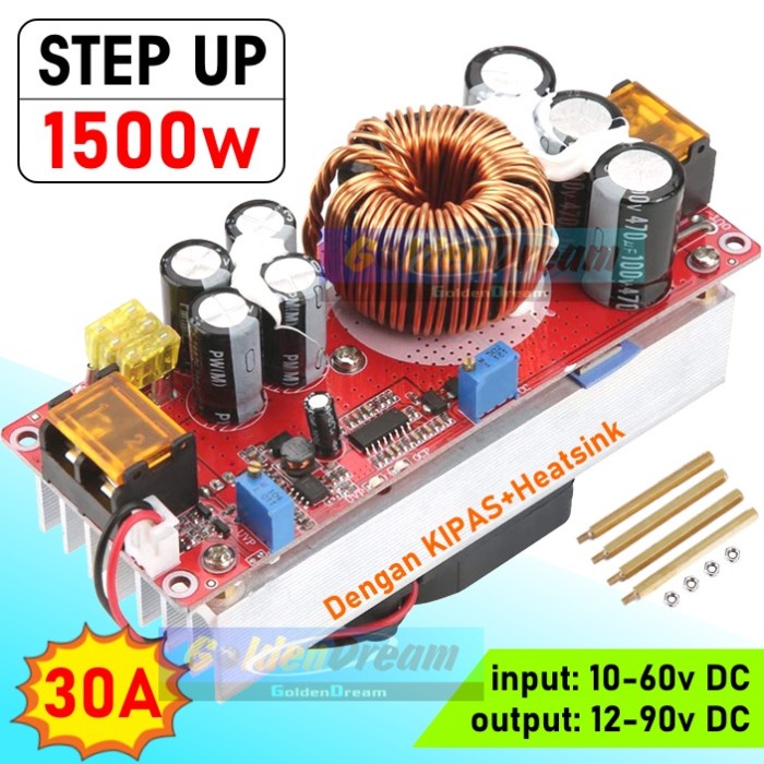 Jual Step Up 1500w 30A DC Boost Converter 10-60v to 12-90v Charger Driver | Shopee Indonesia