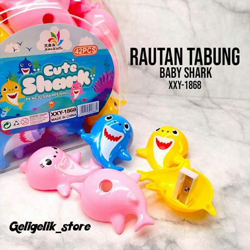 Jual RAUTAN PENSIL BABY SHARK LUCU / SERUTAN FANCY WARNA WARNI / BABY ...