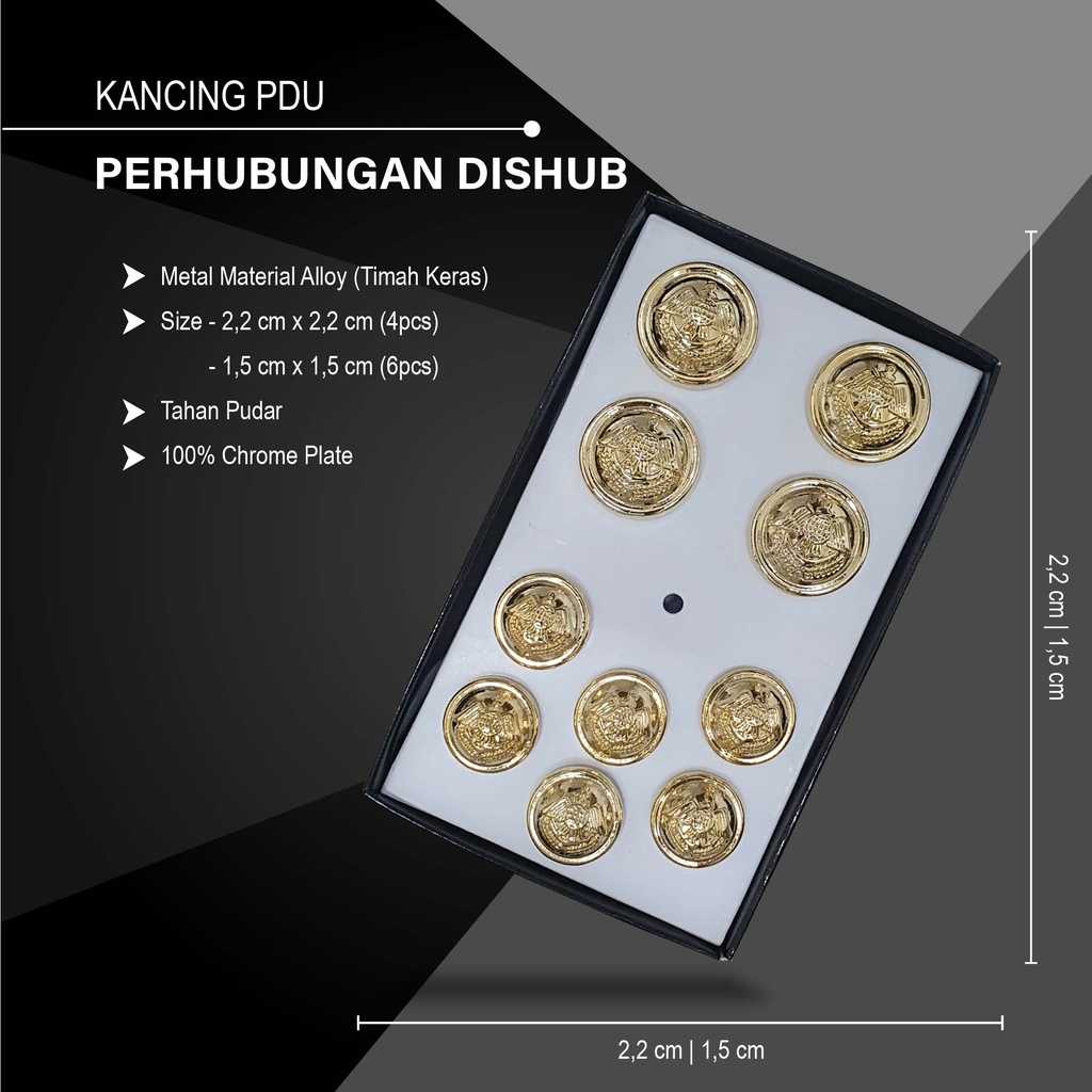 Jual Kacing PDU PERHUBUNGAN Kancing Seragam PERHUBUNGAN Kancing Baju ...