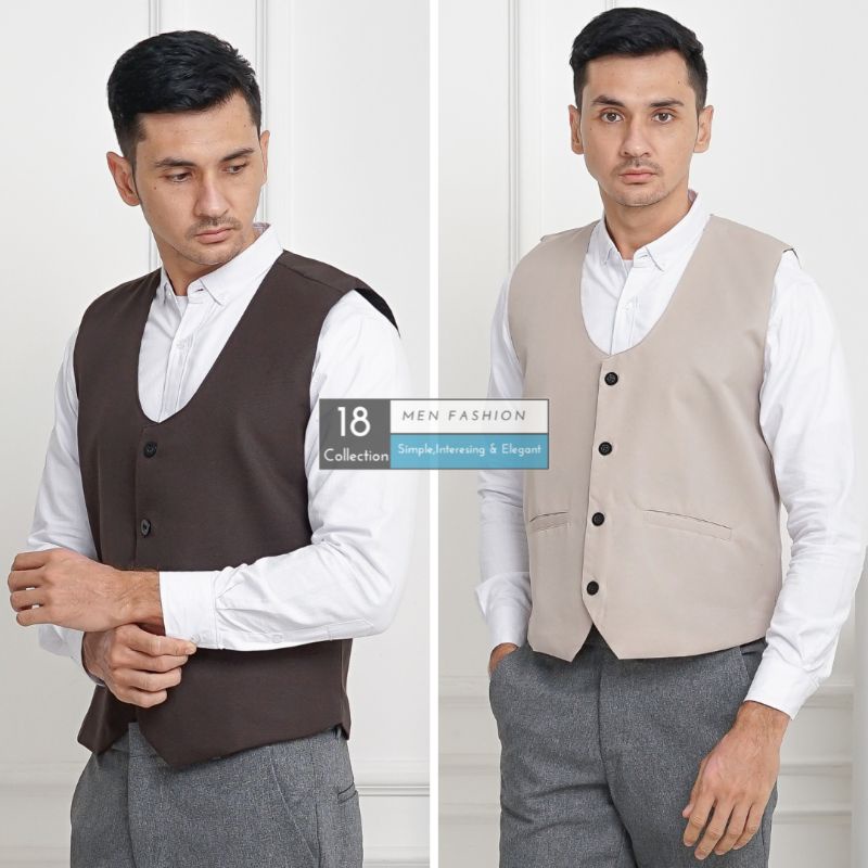 Jual 18Collection - Vest Bahan Formal Motif & Polos Rompi Groomsman ...