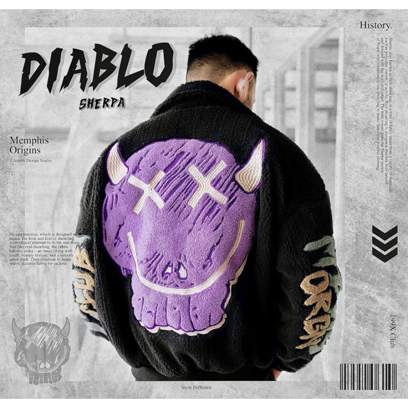 Jual Memphis Origins Sherpa Diablo Jacket (Limited Edition) | Shopee ...