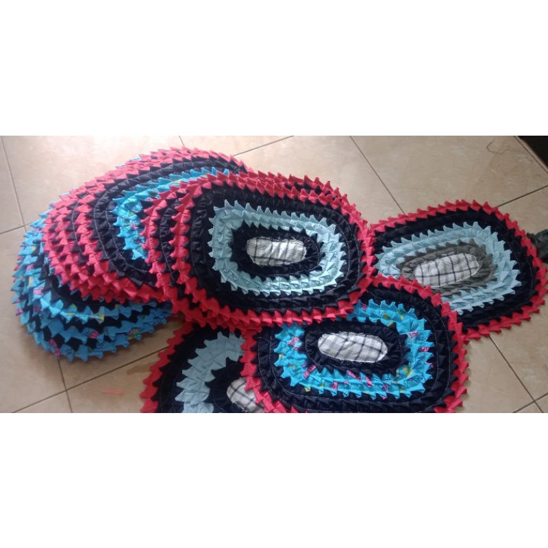 Jual kesed lantai kain perca bentuk oval 3pcs | Shopee Indonesia