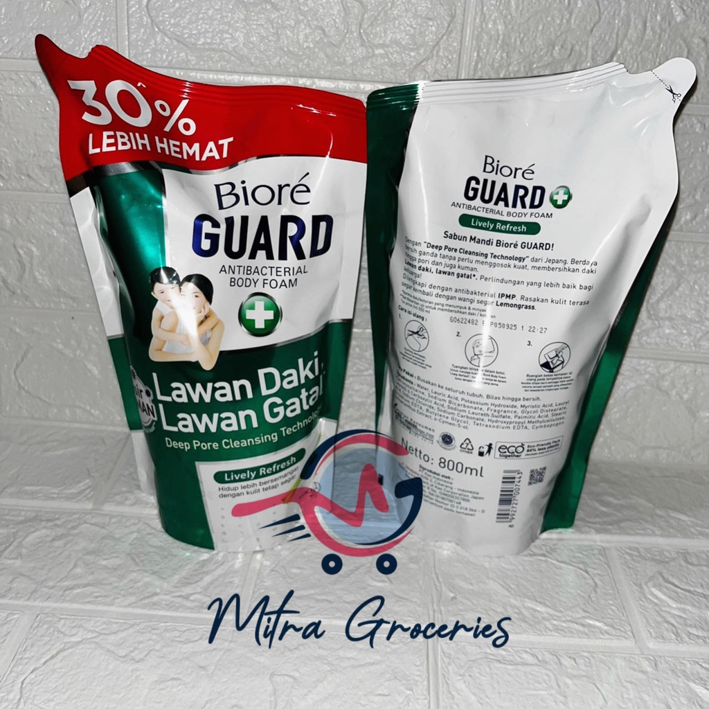 Jual Bioré GUARD Antibacterial Body Foam Lively Refresh 800ML 800 ML ...