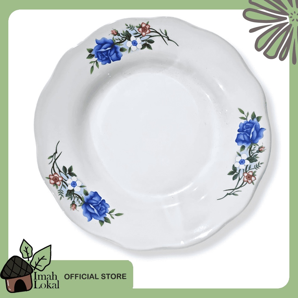 Jual 12 pcs Piring Keramik Lucky Kembang Rose 6,7,8,9 inch Piring Makan ...