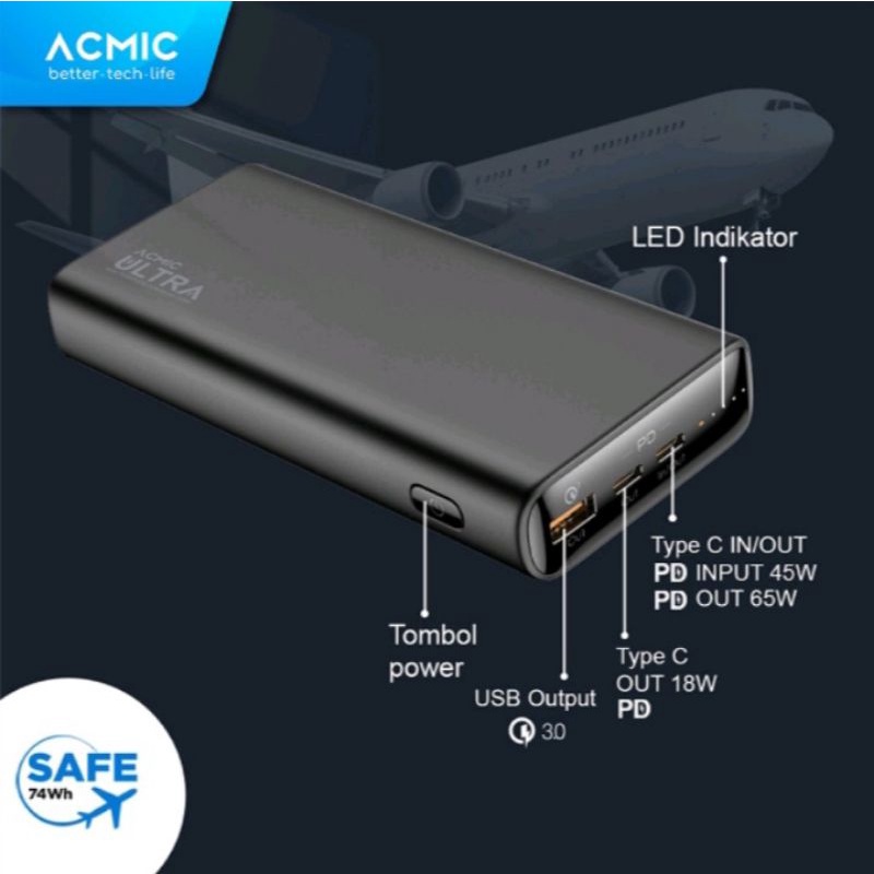 Jual Power bank ACMIC Ultra 20000mAh | Shopee Indonesia