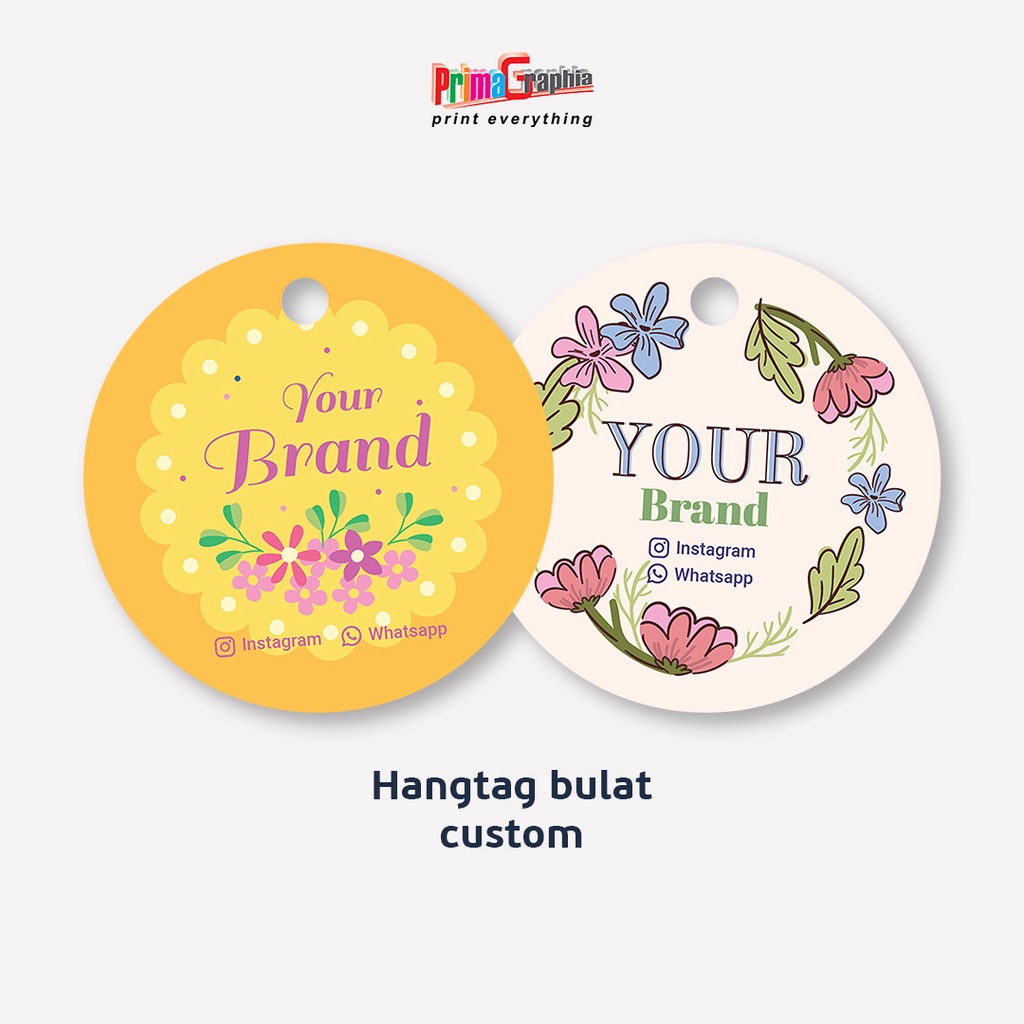 Jual Cetak Hang Tag Bulat 1 Sisi Custom Desain Template | Shopee Indonesia