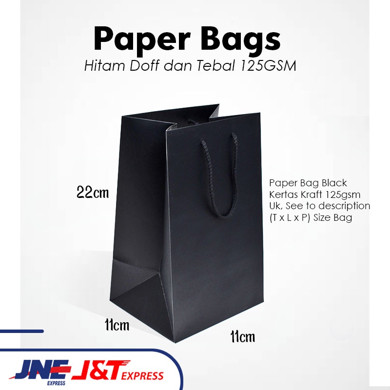 Jual Paper Bag Hitam Gelas / MUG Uk. 22x11x11 cm / Paper Bag Kado Packing Souvenir Pernikahan ...