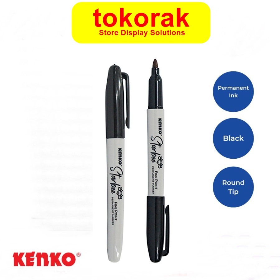 Jual KENKO PERMANENT MARKER STARBEE SPIDOL PERMANEN HITAM | Shopee ...