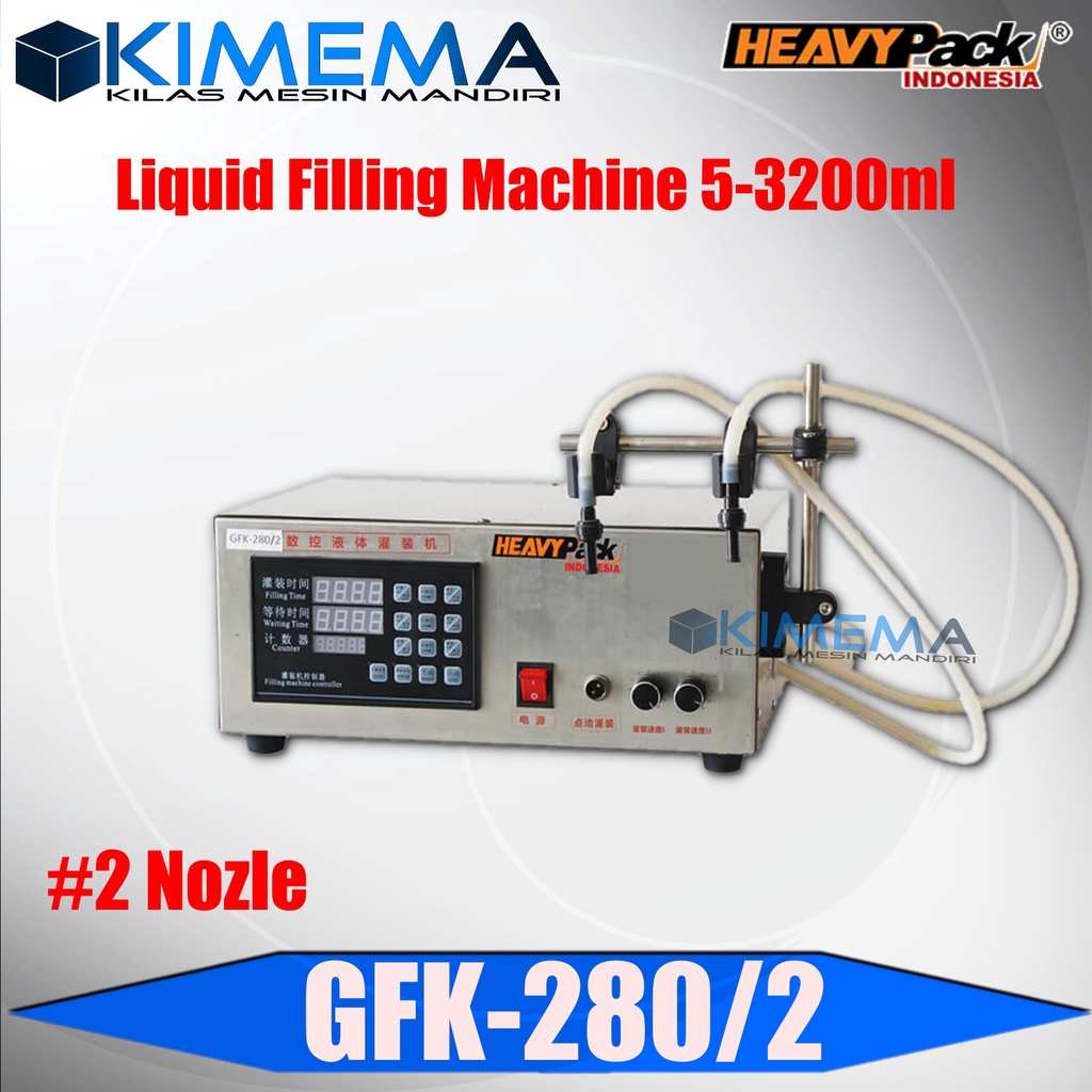 Jual Mesin Pengisi Cairan Otomatis Filling Liquid 2 Nozle GFK-280 HEAVYPACK | Shopee Indonesia
