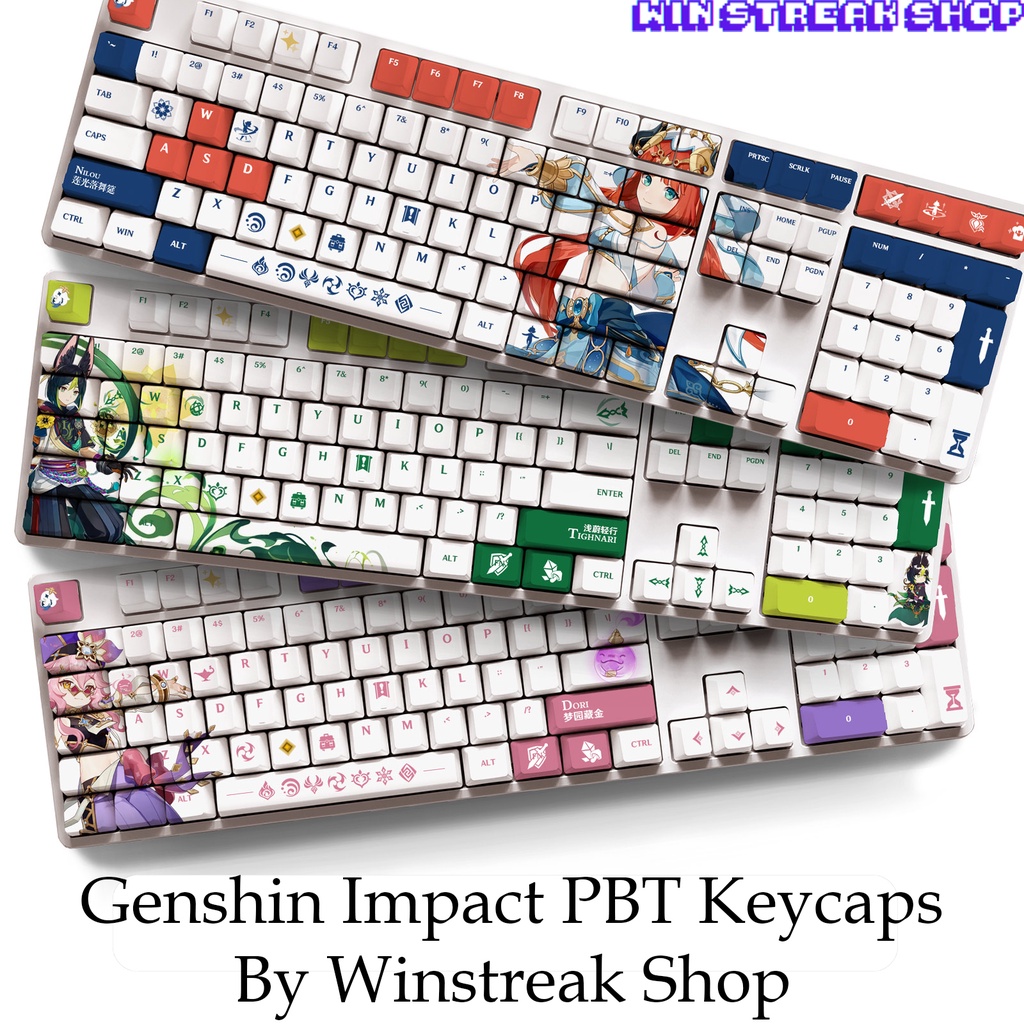 Jual Genshin Impact Keycaps PBT 108 Keys / Genshin PBT Keycaps 108 ...