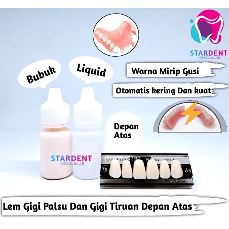 Jual Paket Lem gigi palsu Dan Gigi palsu depan atas | Shopee Indonesia