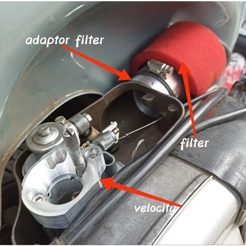 Jual Air Intake Venturi Filter Udara Vespa Velocity Karburator Vespa ...