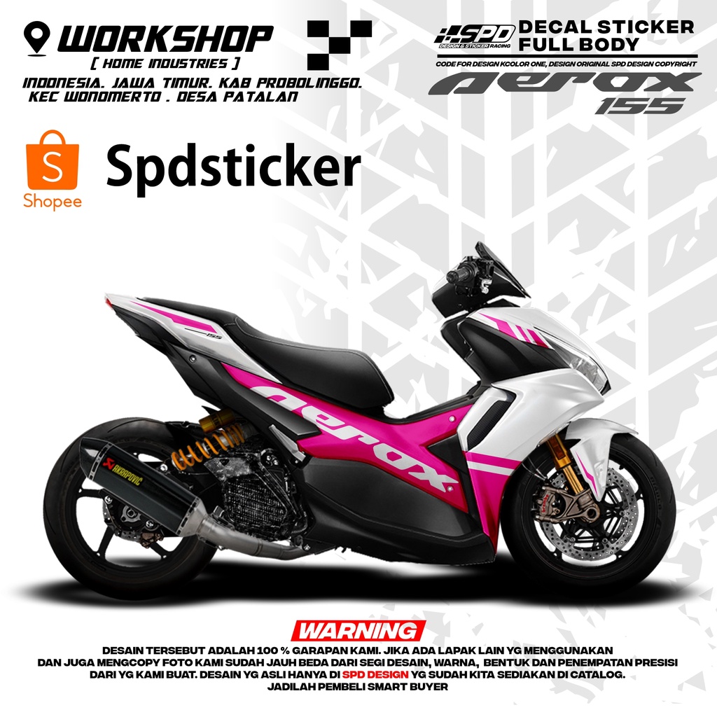 Jual decal stiker aerox 155 pink racing keren full body full body ...
