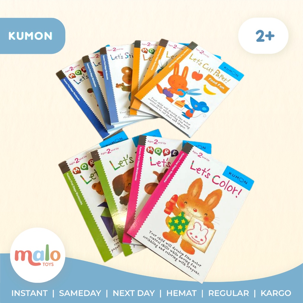 Jual MALOTOYS - KUMON [Ecer] Origami Papercut Sticker Let's Color Cut ...