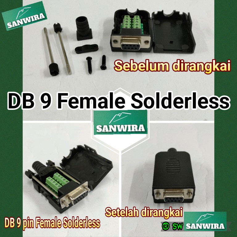 Jual DB 9 Female Solderless / DB 9 Male Solderless / konektor db9 ...