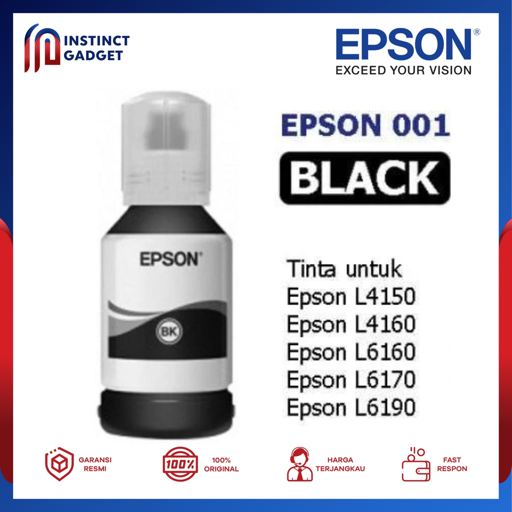 Jual Tinta Printer Epson 001 - Hitam Black Original Garansi Resmi ...