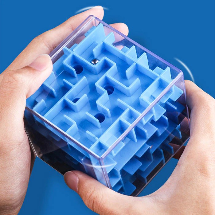 Jual Mainan Labirin Kotak Bening Maze Cube Labyrinth Puzzle Cube 3D ...