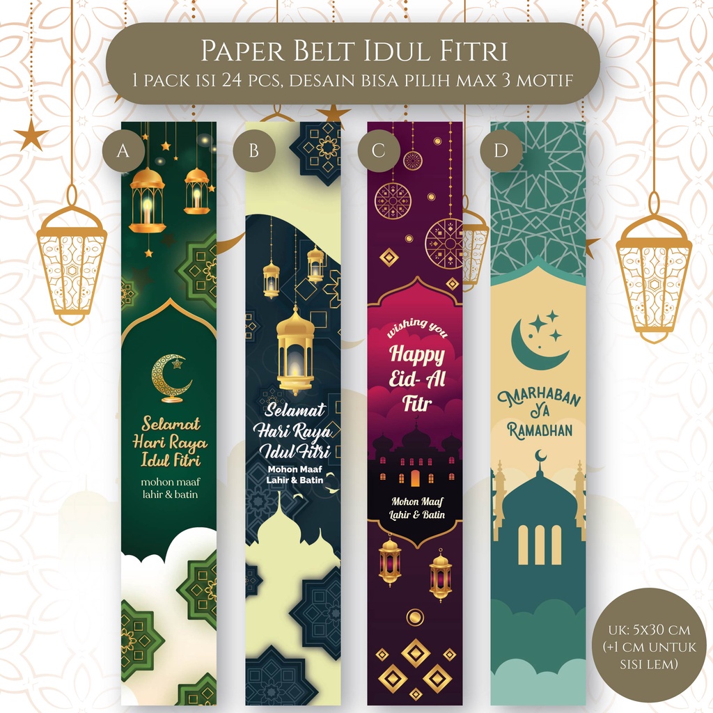 Jual Paper Belt idul fitri, Paper Belt lebaran, Dekorasi Kue dan ...
