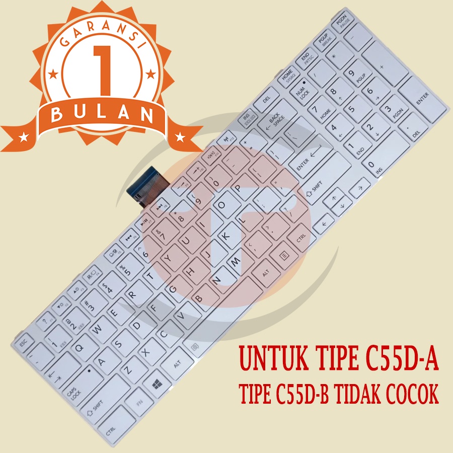 Jual Keyboard TOSHIBA C50-A C55-A L50-A L55-A C55D - White | Shopee ...