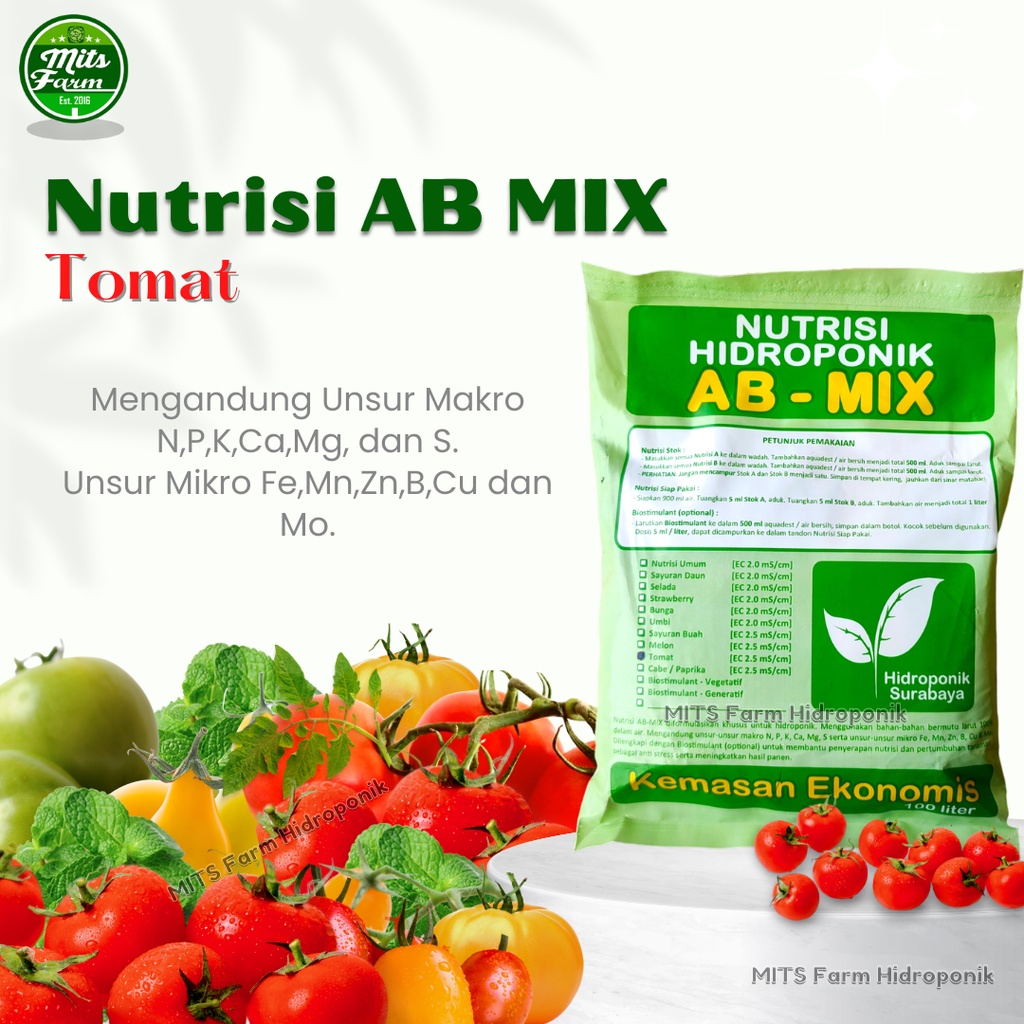 Jual Nutrisi AB Mix Tomat - Pupuk AB mix Hidroponik dan Konvensional ...