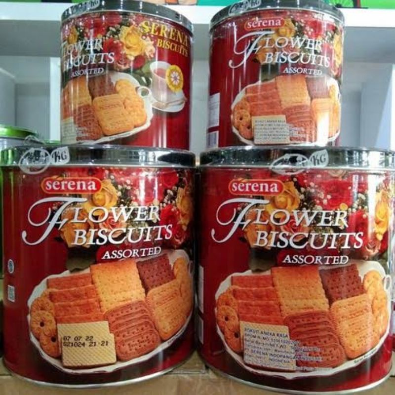 Jual SERENA FLOWER BISCUITS ASSORTED 500GR BISKUIT KALENG SERENA ...