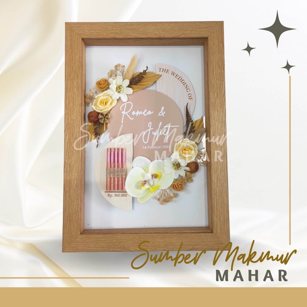 Jual Mahar Pernikahan Bingkai Simple Modern Rustic uk 20x30 | Shopee ...