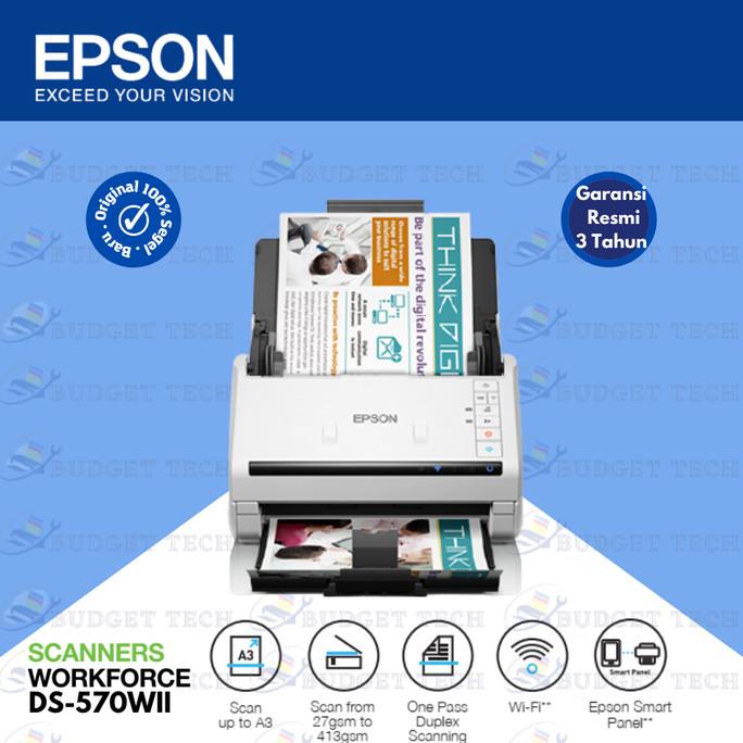 Jual Scanner Epson WorkForce DS-570WII A4 WiFi Duplex DS570WII Garans ...