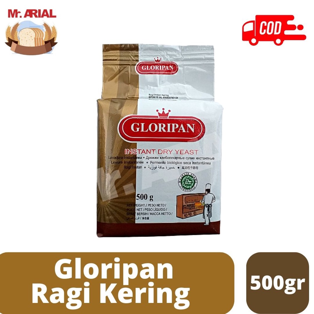 Jual GLORIPAN Instant Dry Yeast / Ragi Instan / Pengembang Kue 500gr ...