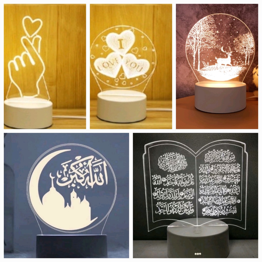 Jual Lampu Hias Led 3D Transparan Acrylic Lamp Birthday Gift Hadiah ...