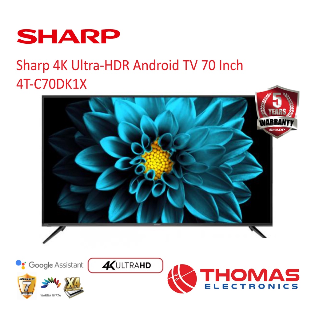Jual Sharp 4K Ultra HDR Android TV 70 Inch 4T C 70 DK1X 4TC70DK1X ...