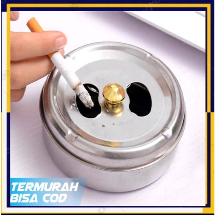 Jual Asbak Rokok Portable Rotation Enclosed Stainless Steel ...