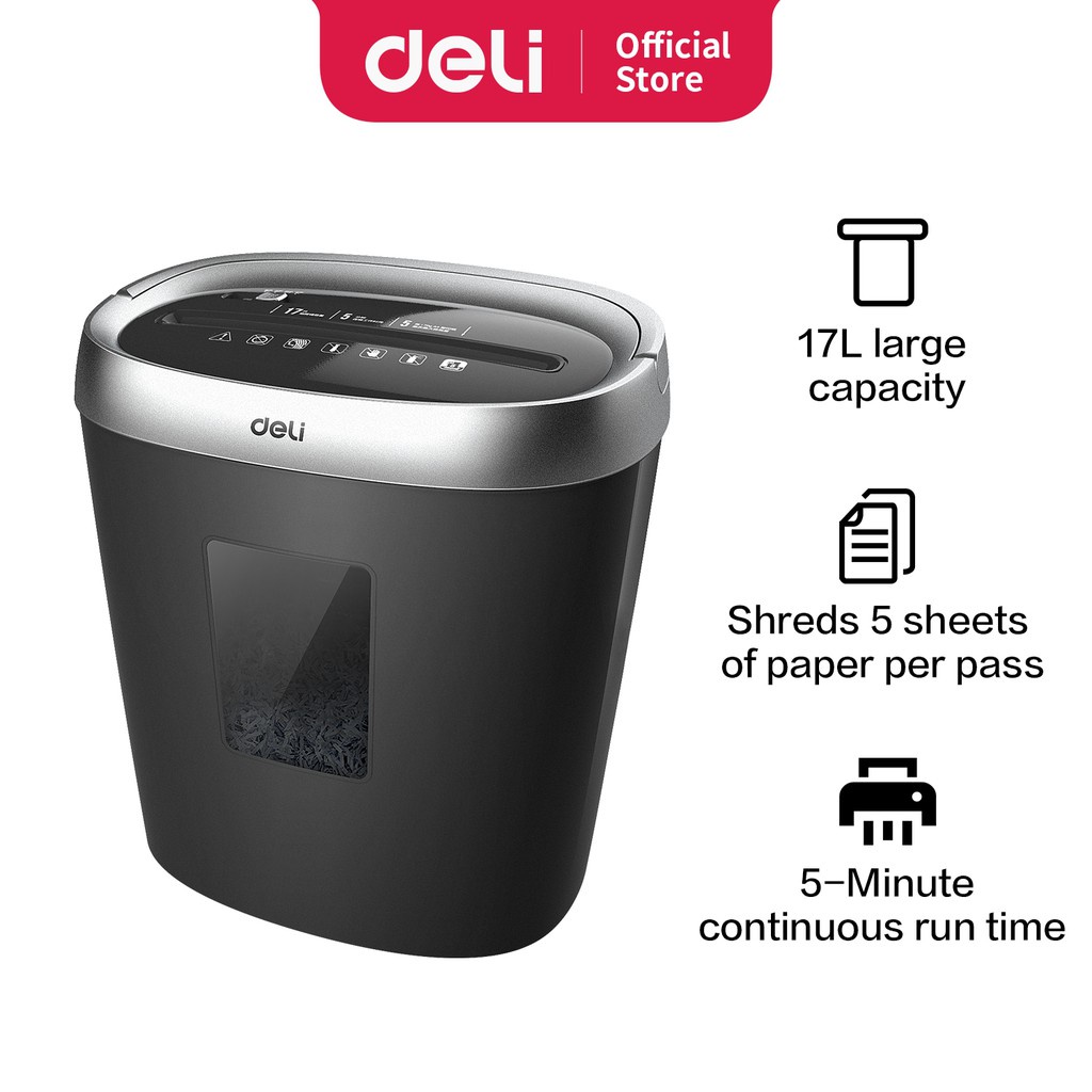 Jual Deli E9929 Paper Shredder Mesin Penghancur Kertas A4 Kapasitas 5 ...