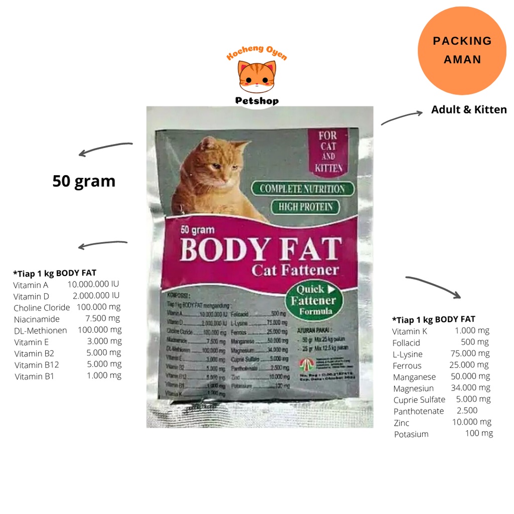 Jual BODY FAT Cat Fattener | Penggemuk Kucing | Body Fat Kucing ...