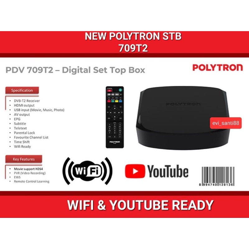 Jual Polytron Set Top Box Digital DVB-PDV 700T2 - 709T2 WIFI | Shopee ...