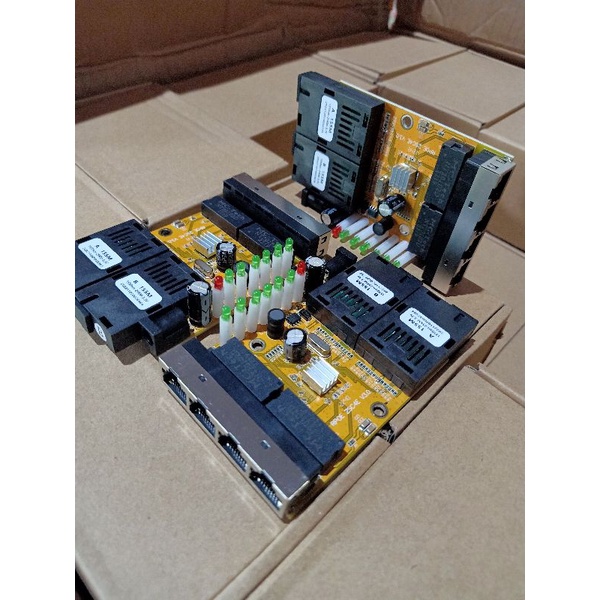 Jual Converter 2FO 4LAN (support Poe) Ethernet Switch 2SC 4RJ45 10/100M ...