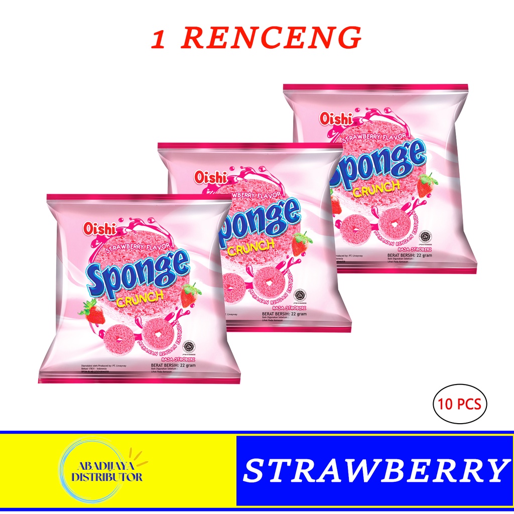 Jual Sponge Crunch Strawberry Kemasan Bantal Satu Renceng | Shopee ...